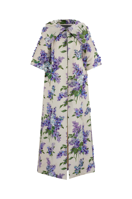 'EMBELLISHED LILAC GARDEN' GOWN LENGTH JACKIE OPERA COAT – Libertine