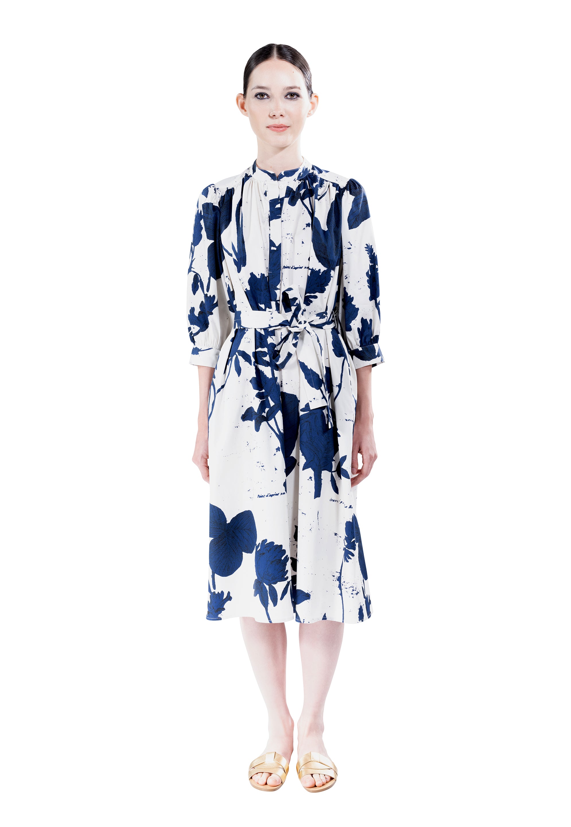 'CYANOTYPES' PUFF SLEEVE SHIRT DRESS – Libertine
