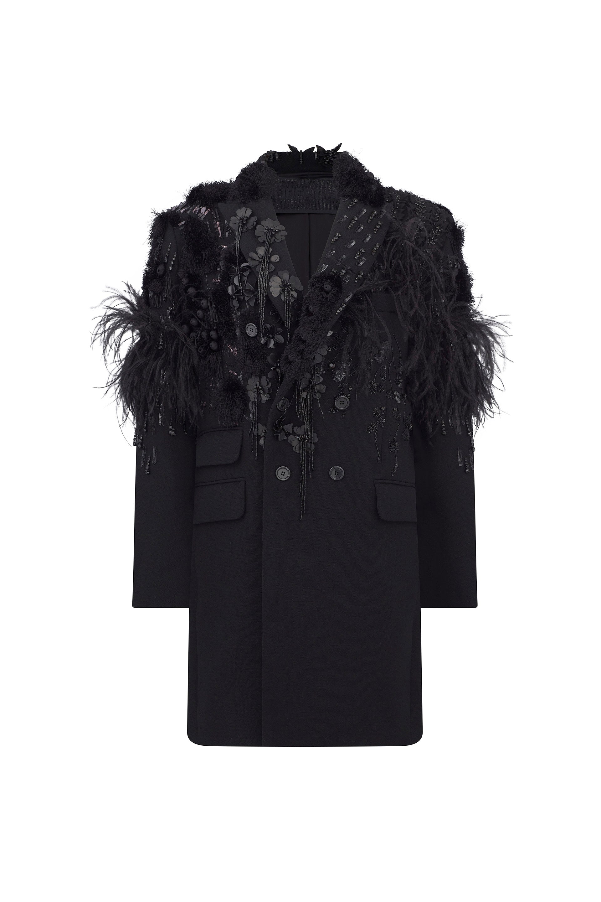'LABYRINTH' EMBELLISHED DOUBLE BREASTED COAT – Libertine