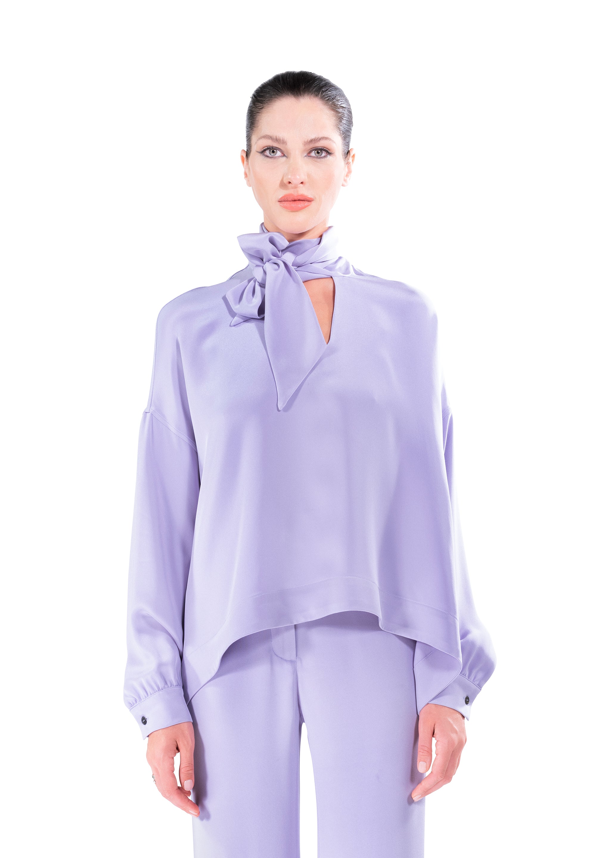 'Powdered Violet' Tie Blouse – Libertine
