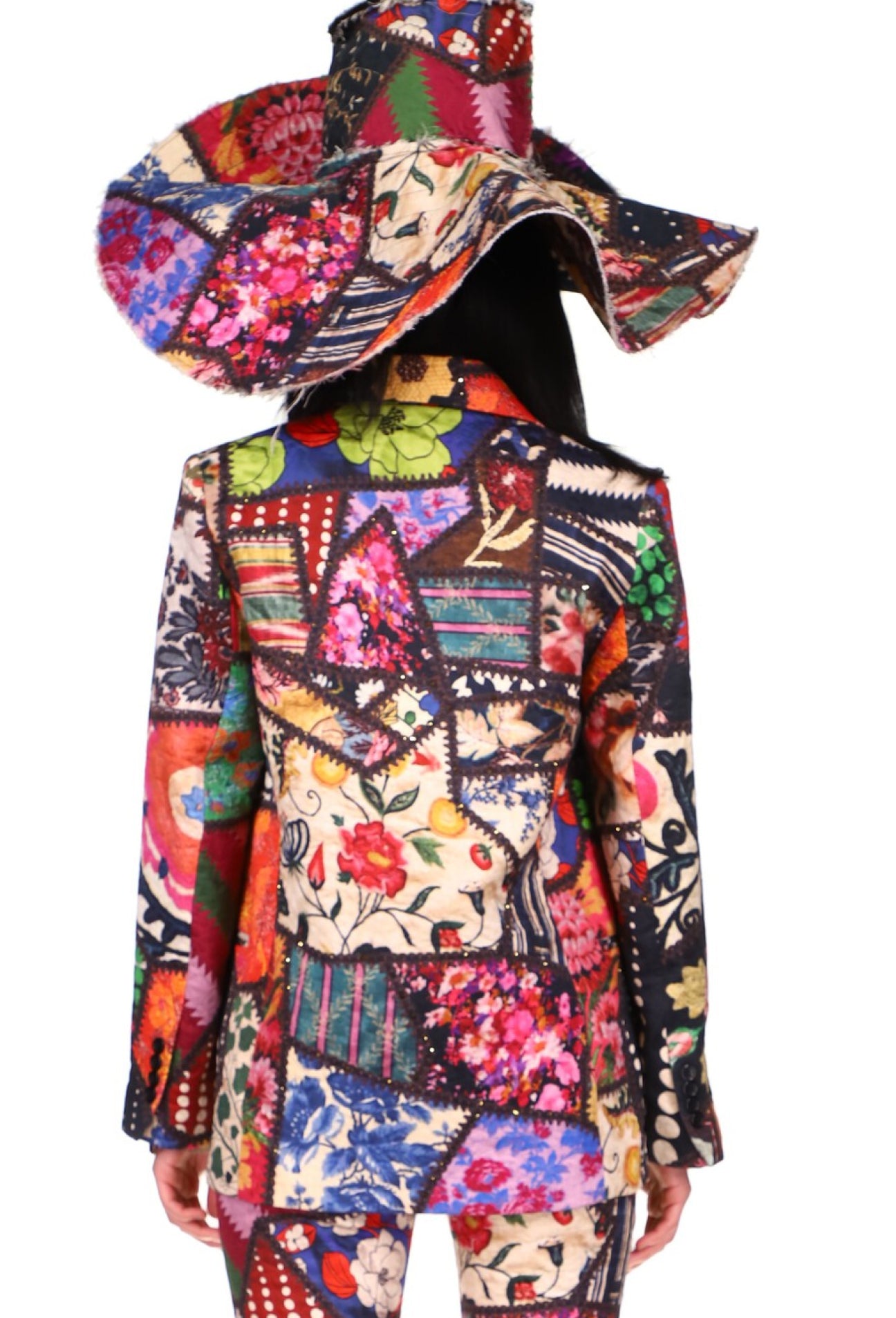 'HOTCH POTCH CRAZY QUILT' DOUBLE BREASTED JACKET WITH CRYSTAL SEAMS ...