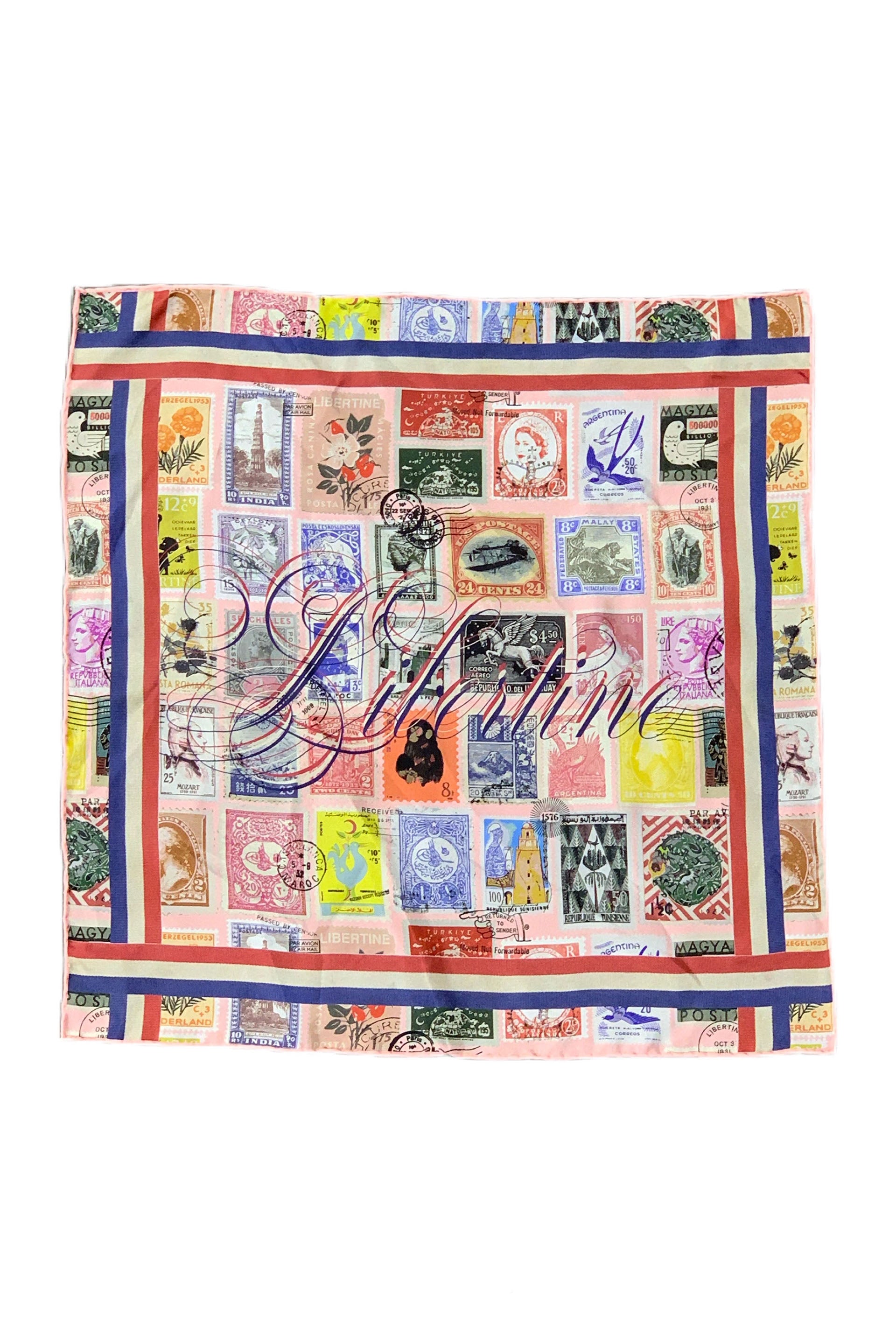 'Sending our love Stamps' Scarf – Libertine